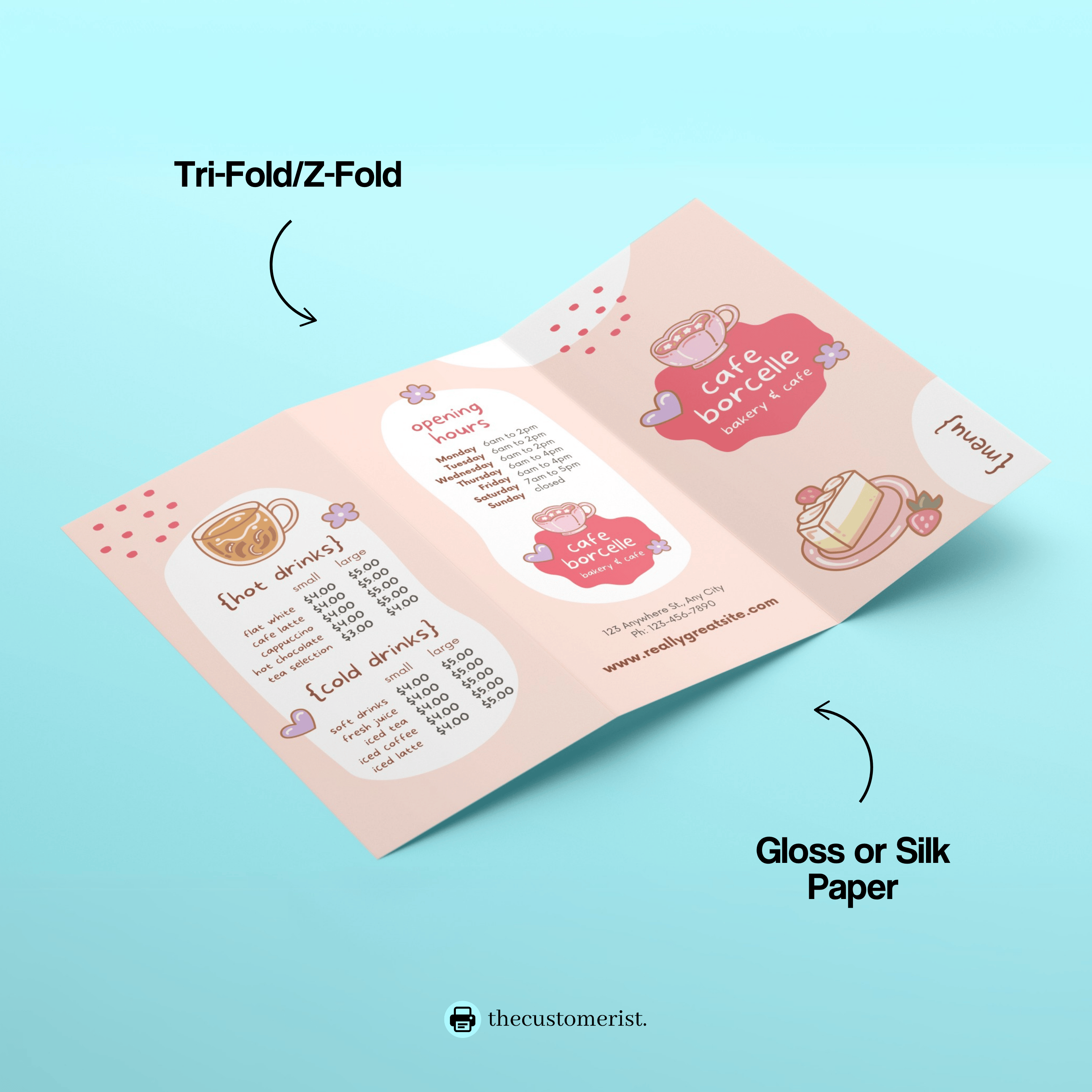 Folded Menu Leaflets/Flyers – THECUSTOMERIST LTD
