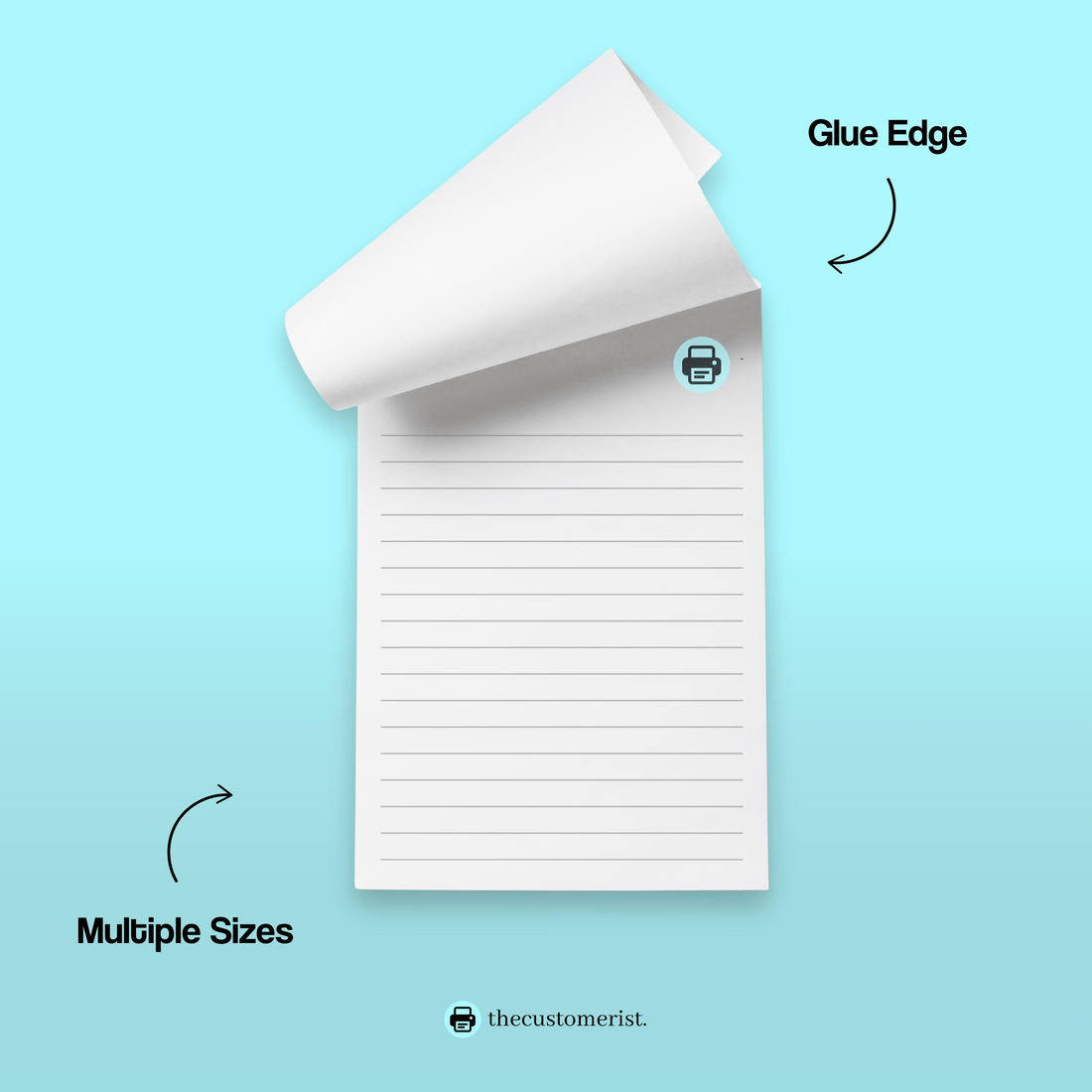 Glue-bound Notepads (Tear off)- A4, A5 & A6 – THECUSTOMERIST LTD